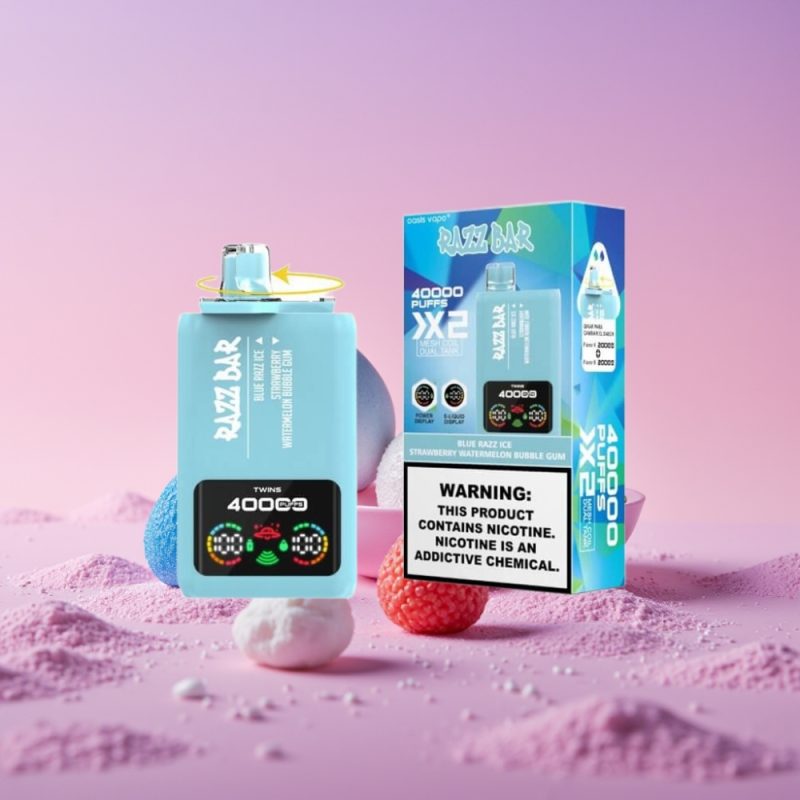 Razz Bar 40000 Puffs Disposable Vape BLUE RAZZ ICE-STRAWBERRY ...